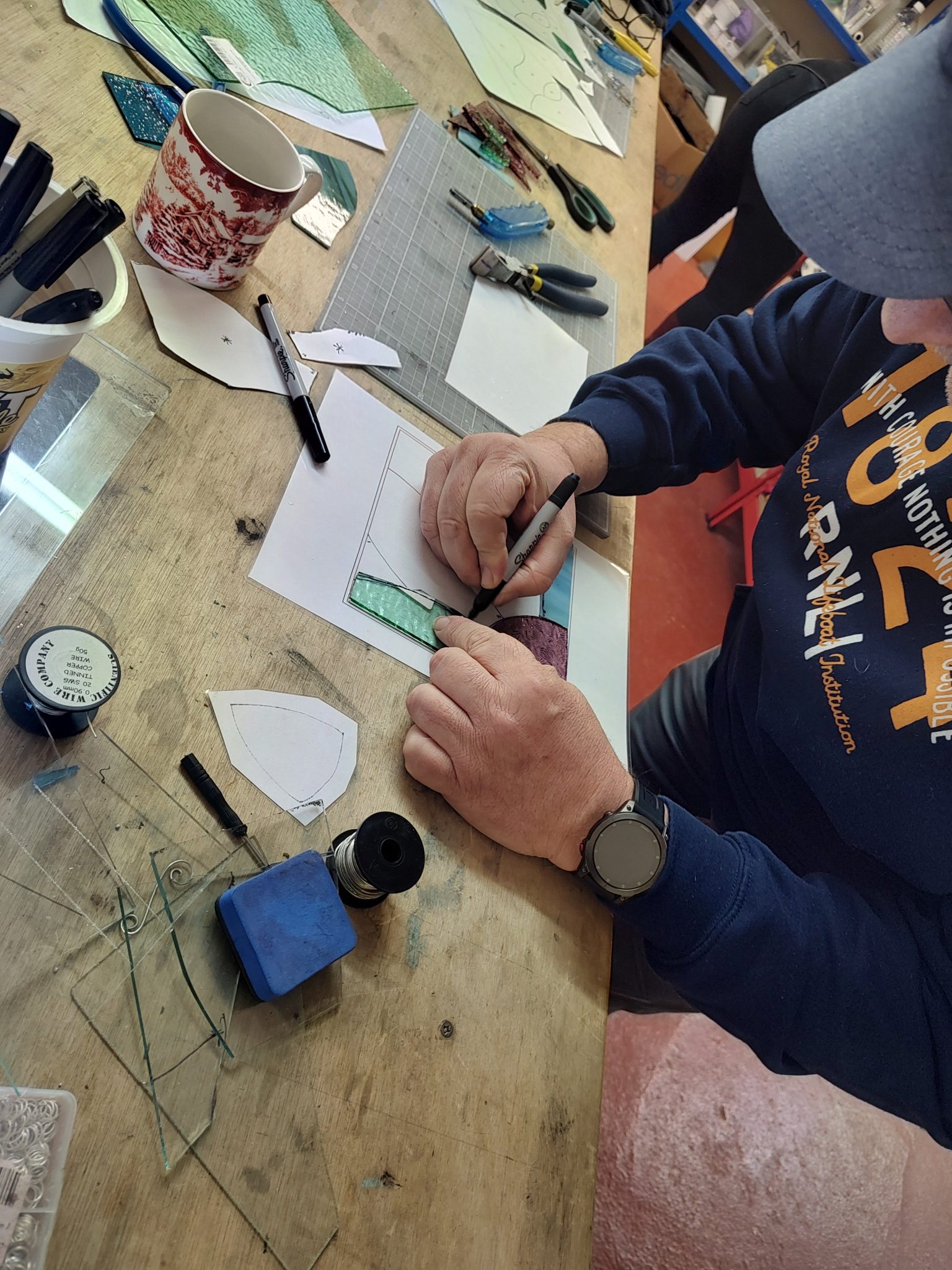 Full Day Class – Colourful Copper Foiled Window – Jo Snowdon Stained Glass
